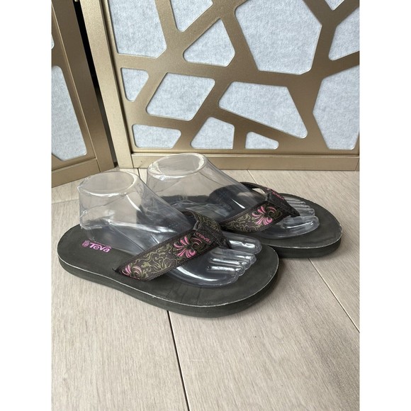 Teva | Shoes | Teva Platform Thong Sandal Flit Flop Slide 5 Brown Women ...